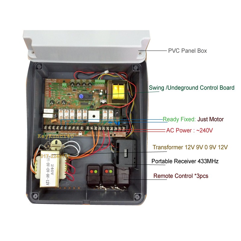 Autogate Control Box Swing Underground Control Panel Boxset with 12V ...