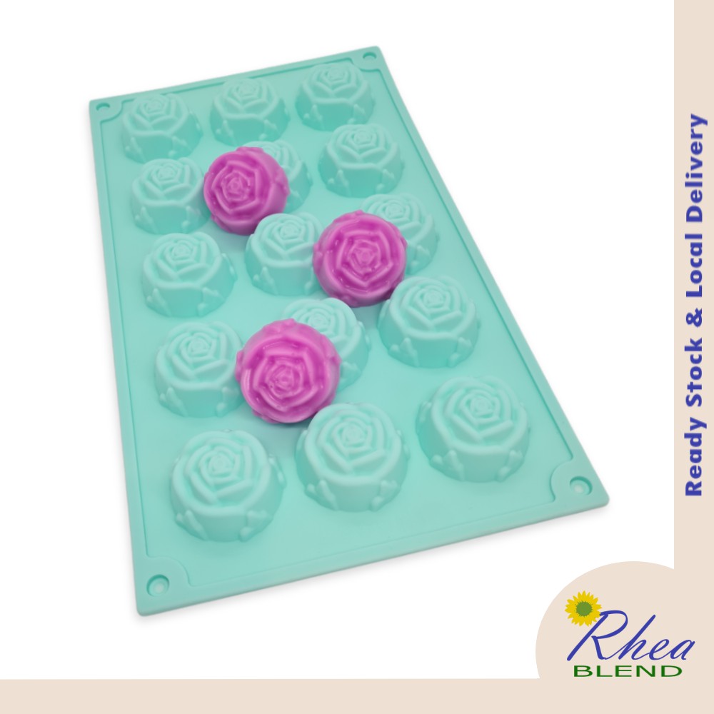 Silicone Mould Rose Flower Mold 20gr Jelly Candle Mini Cake Handmade ...