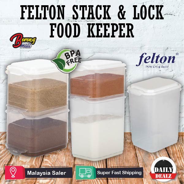 Felton FSLK 8004 FSLK 8005 FSLK 8006 Stack & Lock 2in1 Food Keeper ...