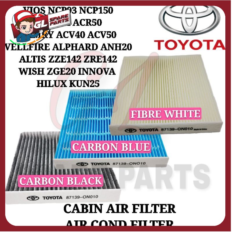 CABIN AIR FILTER TOYOTA VIOS NCP93 ALTIS CAMRY HILUX VIGO INNOVA ESTIMA ...