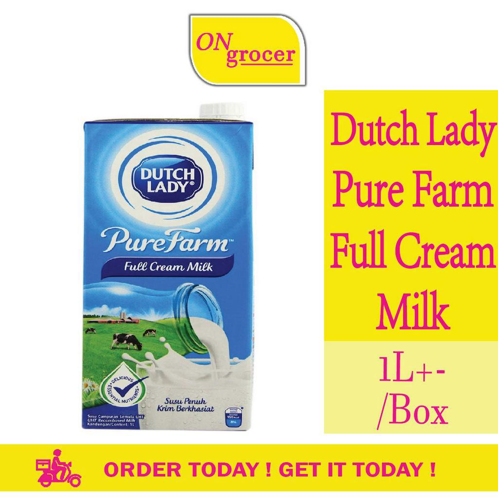 B0712 - Dutch Lady Pure Farm Full Cream Milk - 1L+-/ Box | Shopee Malaysia