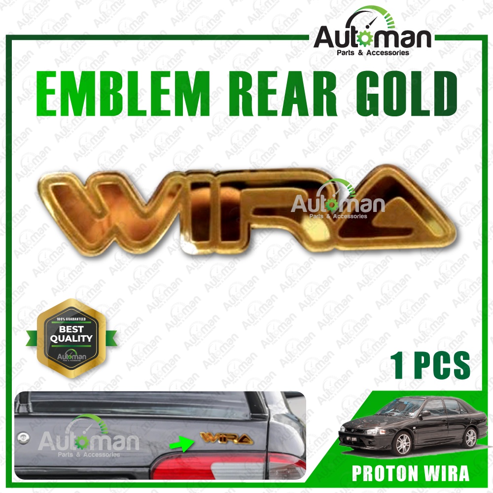 Proton Wira Car Logo WIRA Gold Rear Emblem Badge | Shopee Malaysia