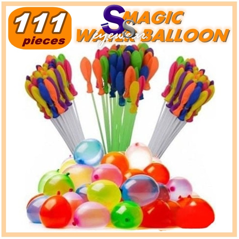 Magic Water Balloons 111pcs Mixed Colour Self Tying Fast Filling Water ...