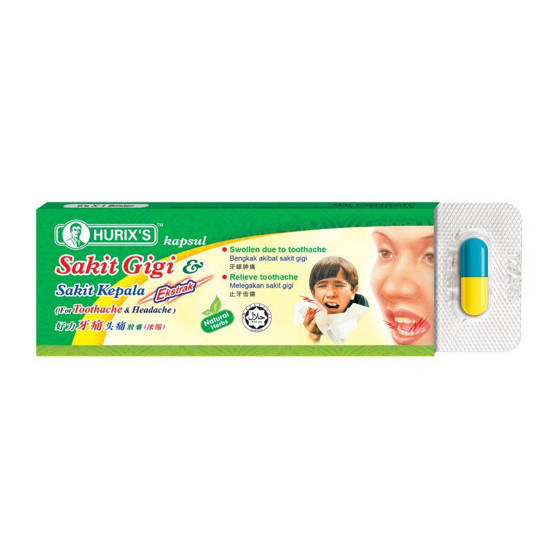 Hurix's Toothache and Headache Capsule (6'S) | Shopee Malaysia