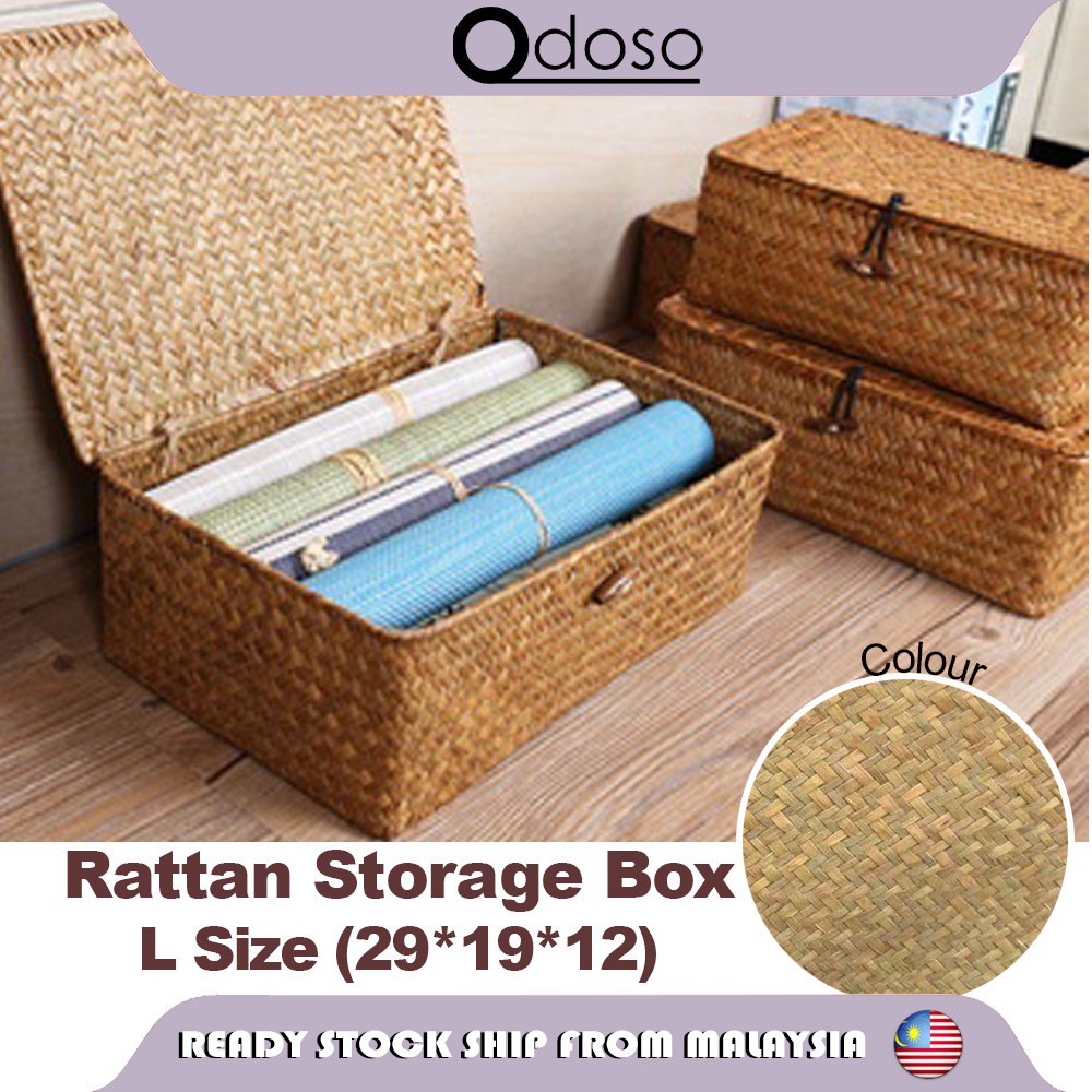 SO016 Rattan Storage Box (Available in 3 Size) Hand Woven Rattan Home ...