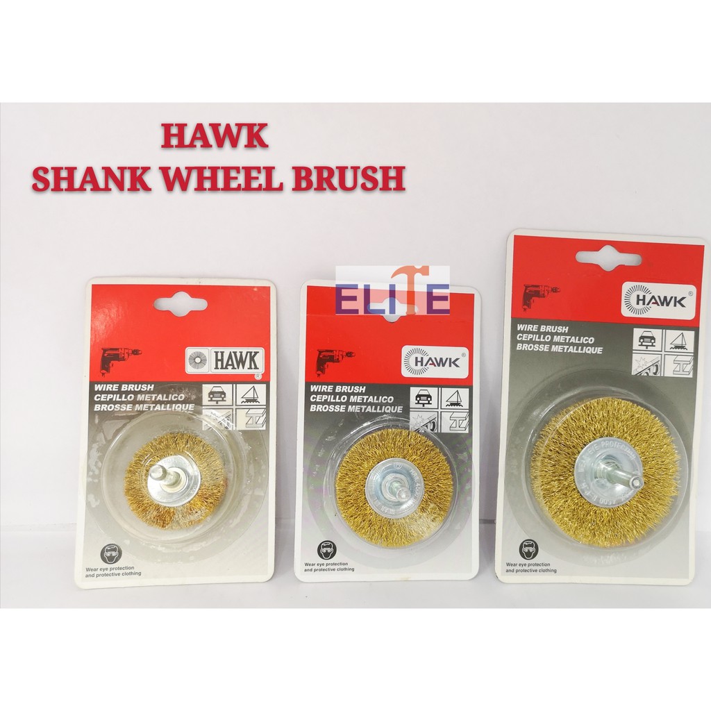 HAWK 1/4" SHANK WHEEL BRUSH | BRASS COATED STEEL (40MM, 50MM, 63MM ...