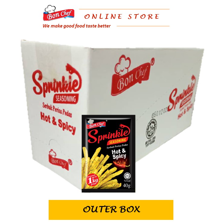 25 PACKS x 40g HOT & SPICY Bon Chef Sprinkle Seasoning - [ OUTER BOX ...
