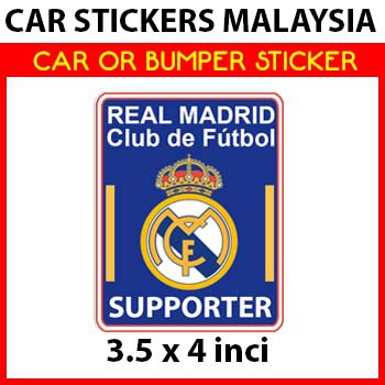 Car Sticker / Bumper Sticker / Motor Sticker - Real Madrid Supporter EP ...