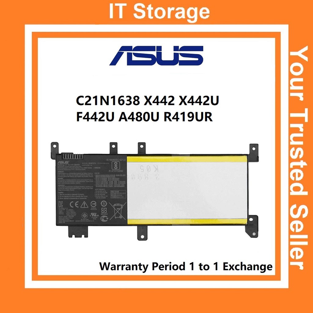 ORIGINAL ASUS C21N1638 A480U X442 X442U F442U A480U A419 A442 F442UR ...