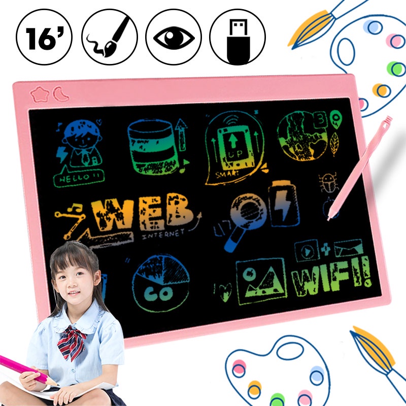 Rechargeable Writing Board 16inch Drawing Doodle Board Tablet Digital ...
