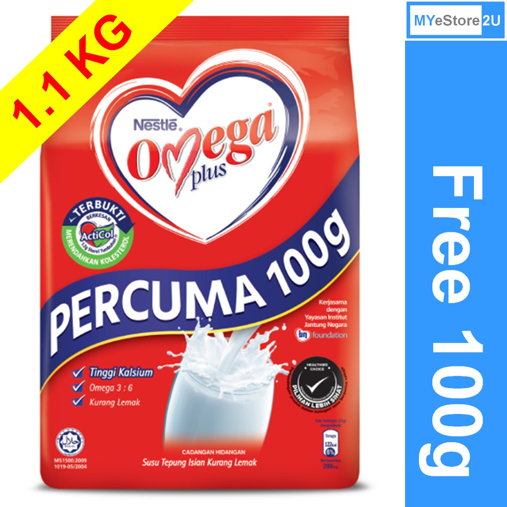 NESTLE Omega Plus (1.1kg) Milk Powder. Susu Tepung. Powder Milk ...