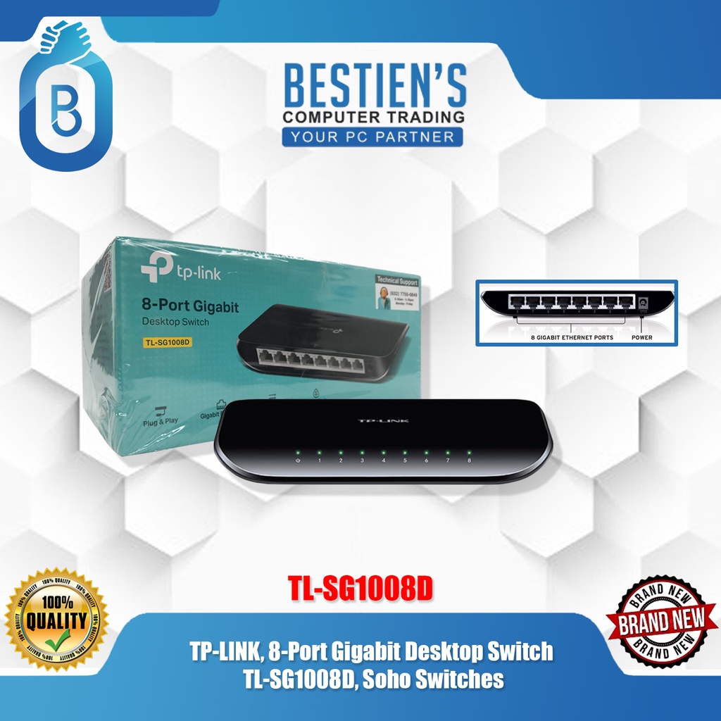 TP-LINK, 8-Port Gigabit Desktop Switch TL-SG1008D, Soho Switches ...