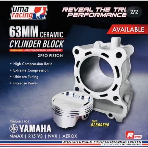 NVX155 / NMAX155 / R15 v3 / Y16 Uma racing ceramic block Xpro piston ...