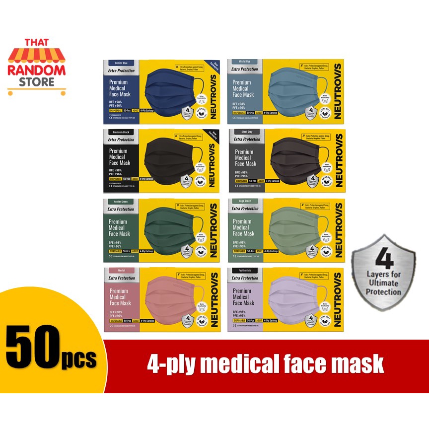 NEUTROVIS 50 pcs 4-ply Disposable Premium Medical Face Mask | Shopee ...