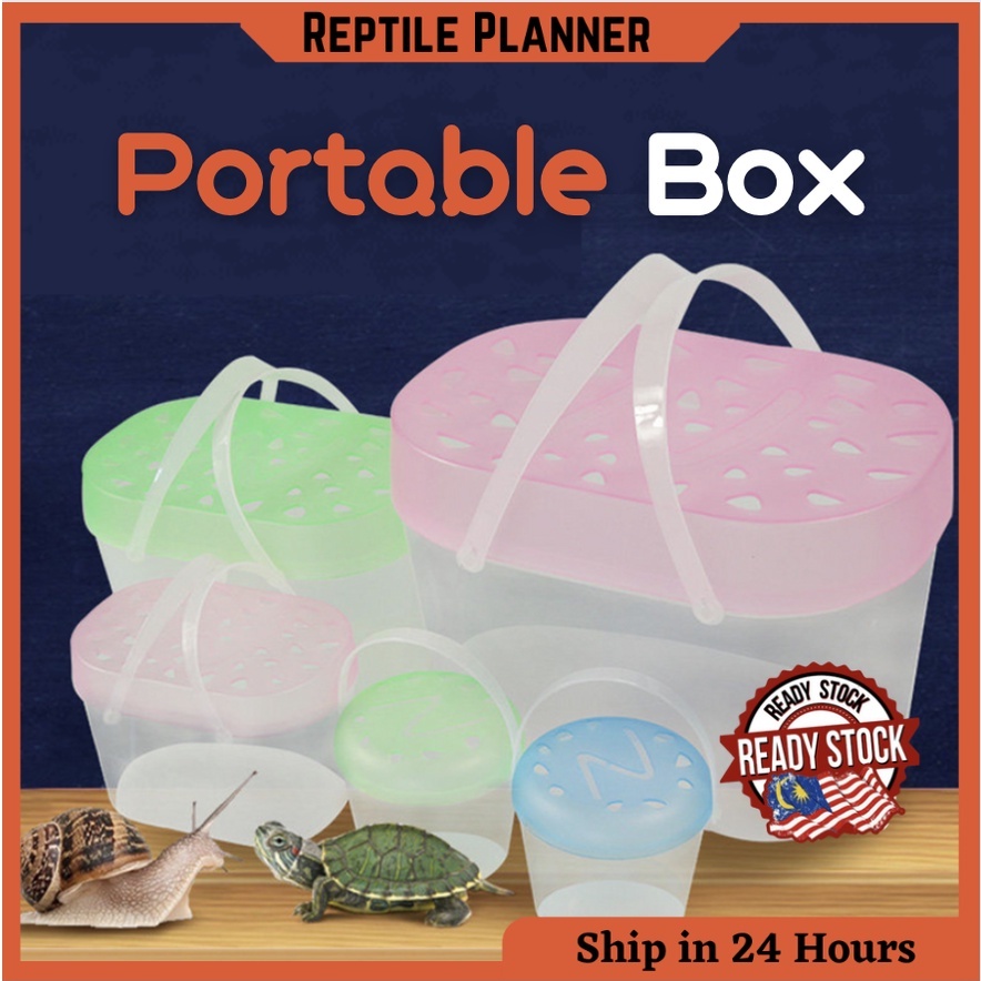 Portable Reptile Turtle Tortoise Vivarium Box Aquarium Tank Basking ...