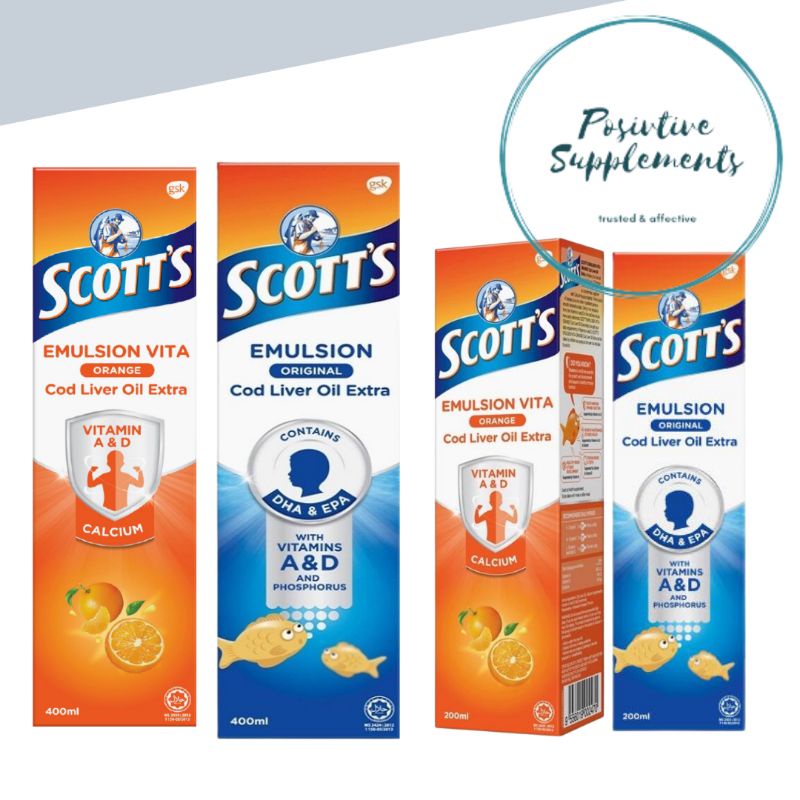 SCOTTS EMULSION 200ML / 400ML ORIGINAL / ORANGE 1 Unit | Shopee Malaysia