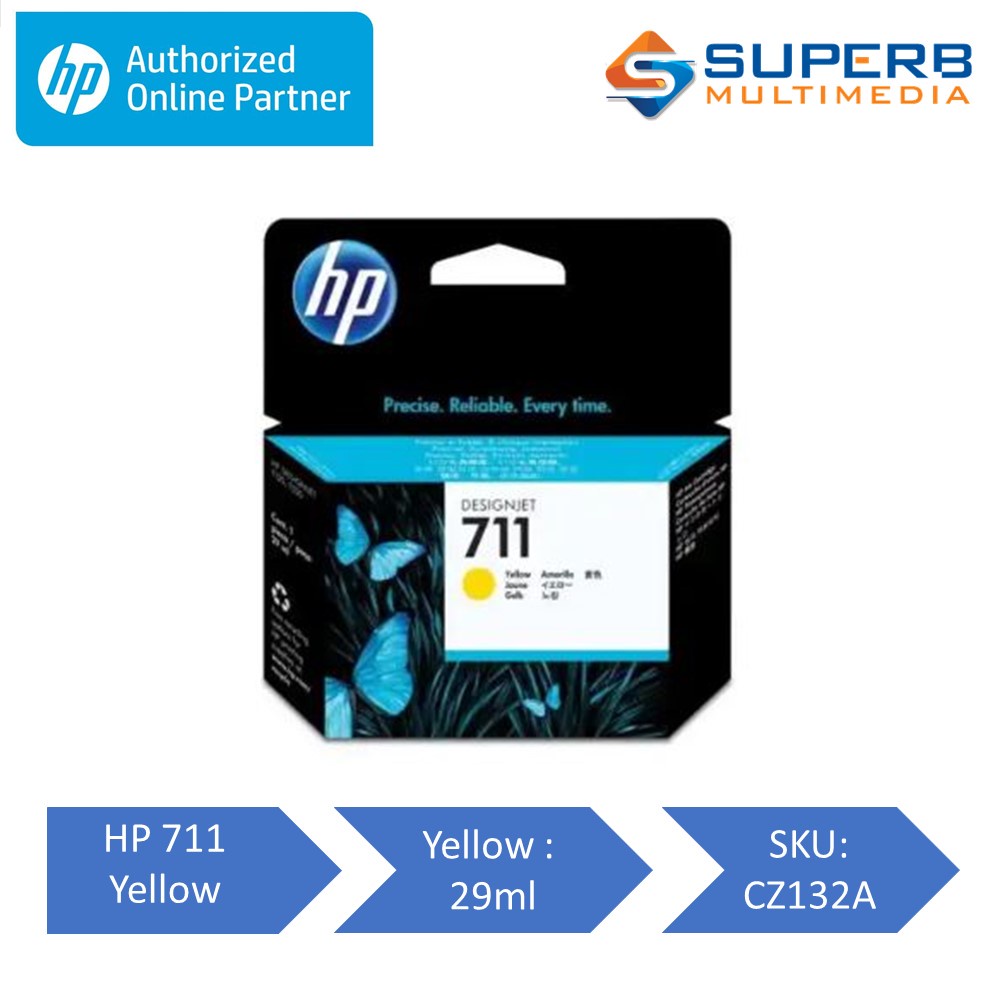HP 711 29-ml Yellow [CZ132A] DesignJet Ink Cartridge (CZ132A) | Shopee ...