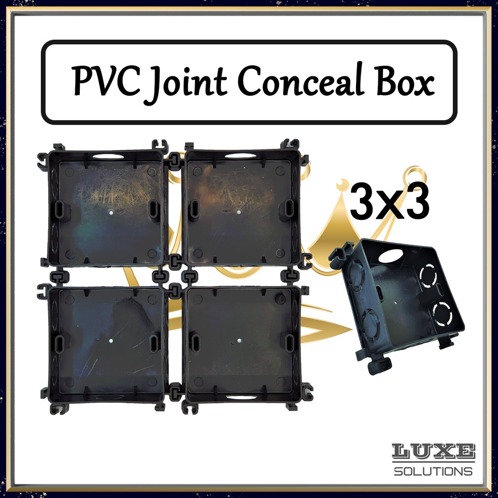 PVC Joint Conceal Box 3x3 with Joint Teeth / Conceal Type / Black ...