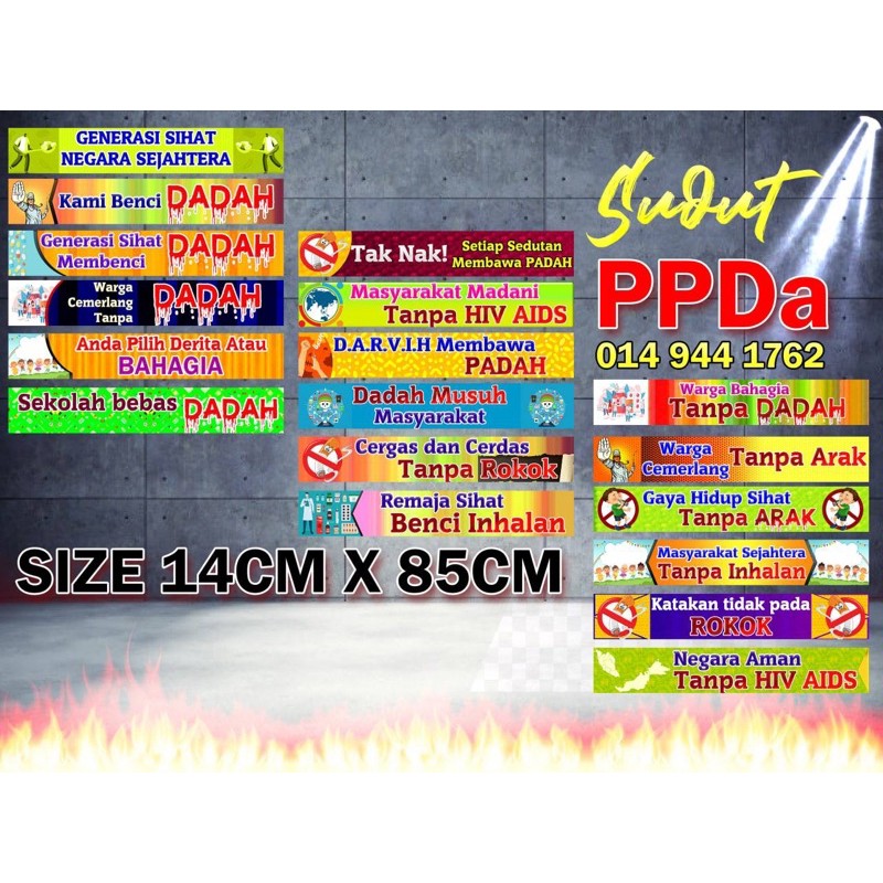 BANNER PPDa/SCHOOL BANNER/BANNER SEKOLAH/KECERIAAN/SCHOOL BANNER/18 pcs ...