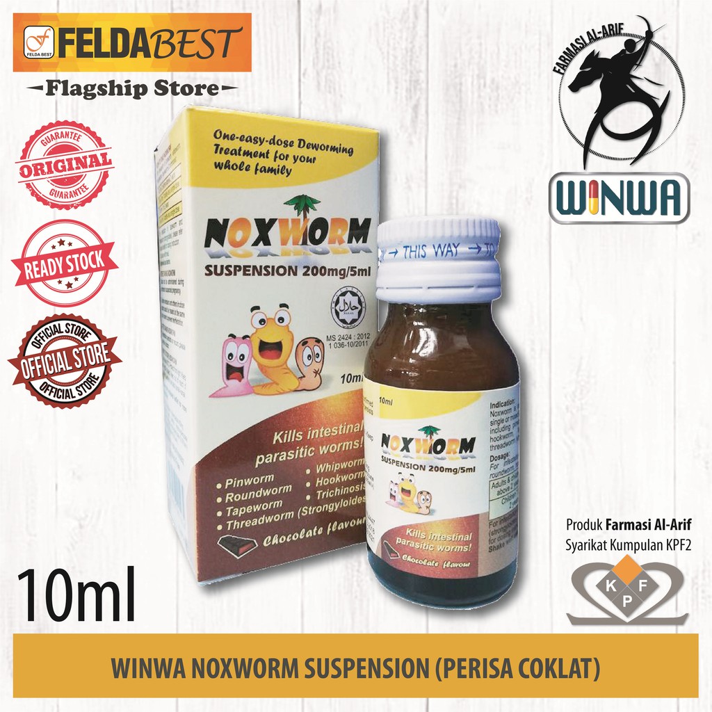WINWA Noxworm Antheimintic/Deworming Suspension 200mg/5ml 10ml (Perisa ...