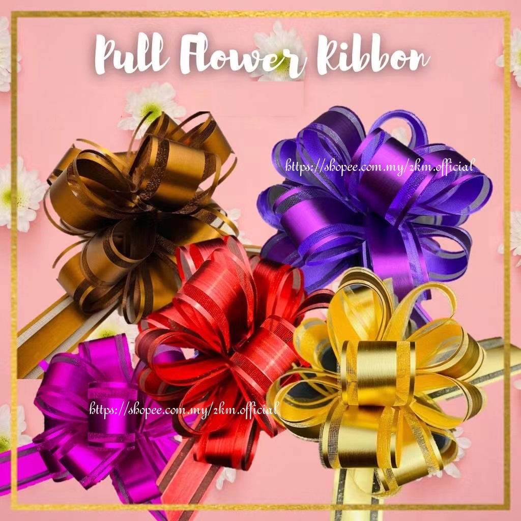 GLITTER PULL Ribbon Reben Riben Gift Flower Bouquet Roll Birthday Bunga ...