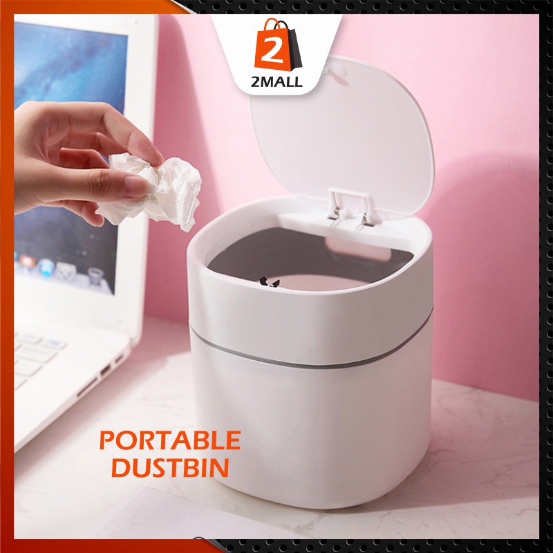 2MALL Mini Dustbin Desktop Trash Bin Waste Basket Rubbish Bin Trash Can ...
