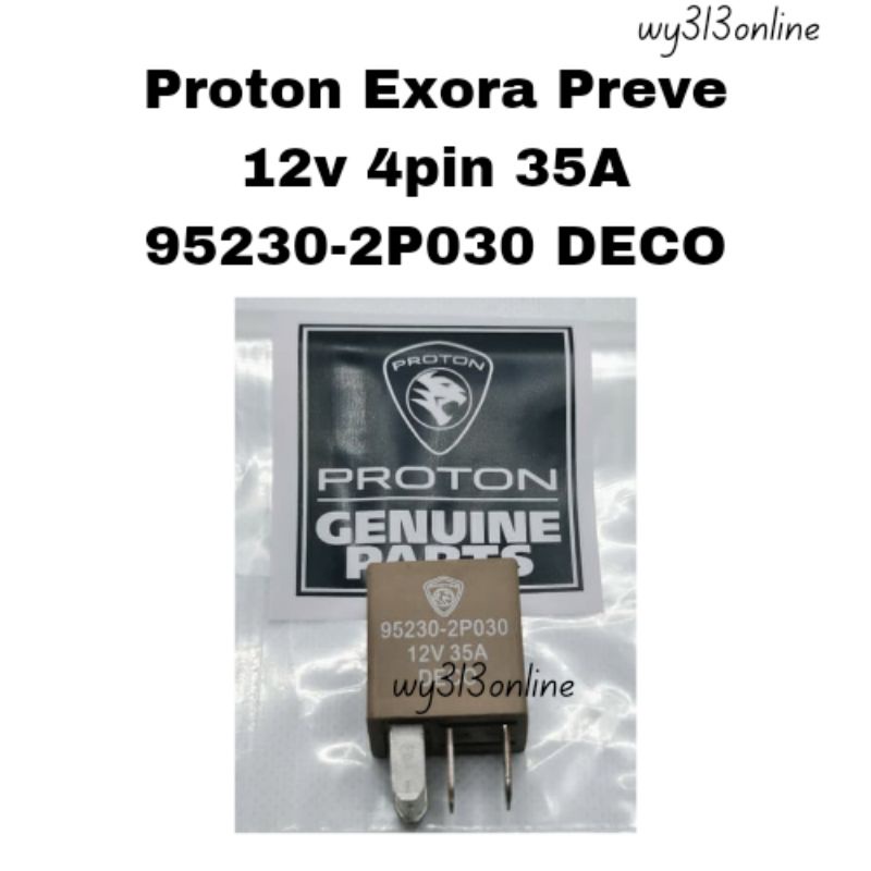 Proton Exora Preve 12V 4Pin 35A Micro Fan Relay 95230-2P030 Deco (1pc ...
