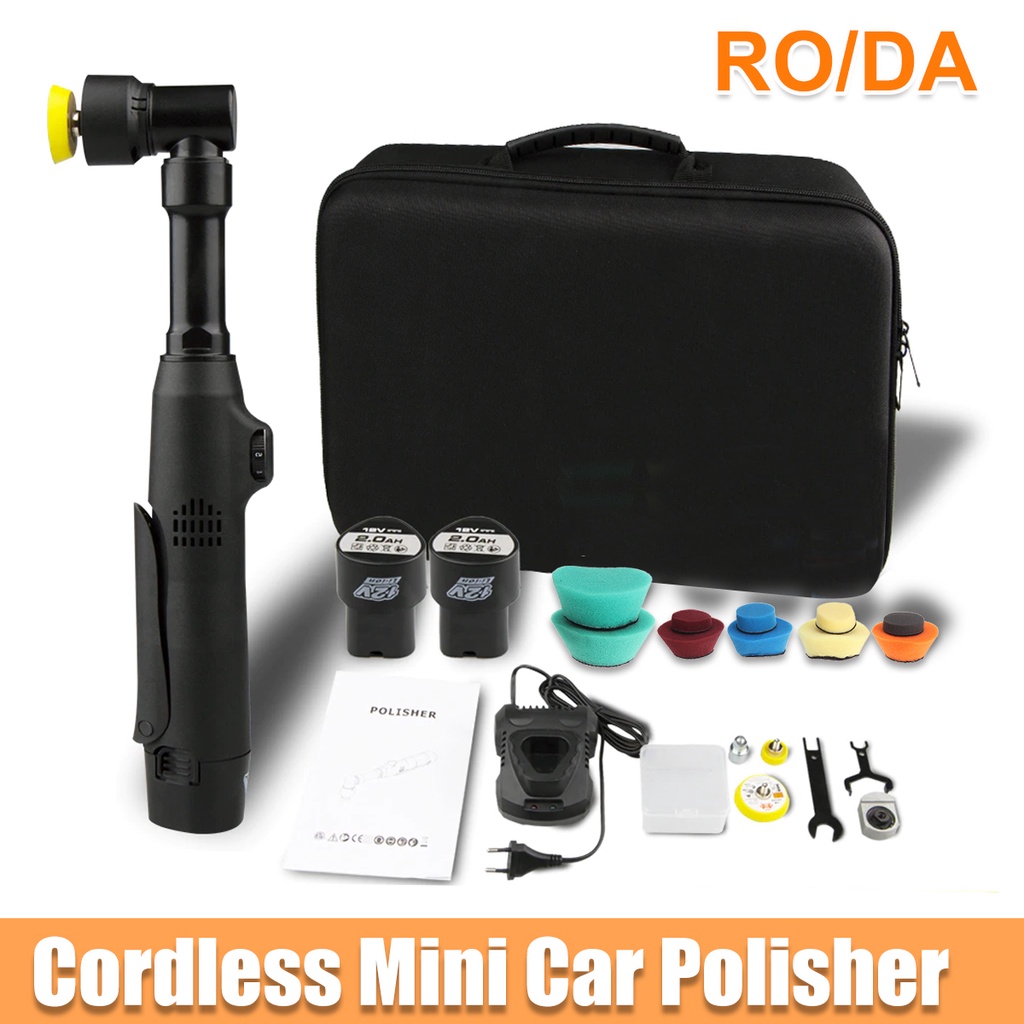 12V Cordless Mini Car Polisher RO/DA Micro Cordless Scratches Killer ...