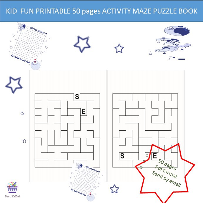 Printable Kid Activity Maze Puzzle 50 pages | Shopee Malaysia