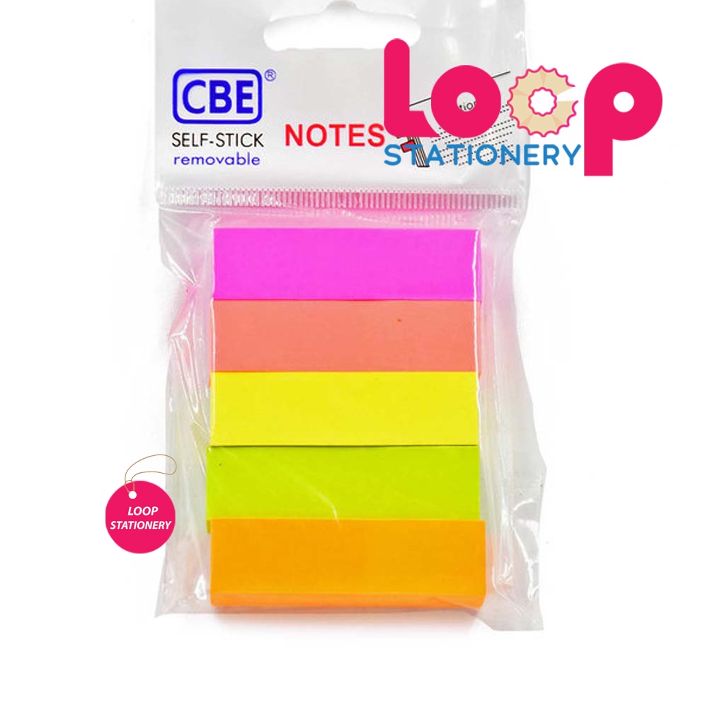 CBE Sticky Notes Flag Neon 5 Colour 500 Sheets | Shopee Malaysia