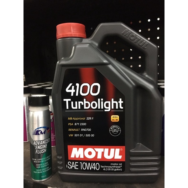 MOTUL 4100 TURBOLIGHT 10W40 (4L) Semi Synthetic Engine Oil (FOC ENGINE ...