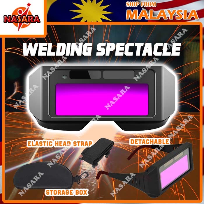 NASARA ~ SOLAR AUTO DARKENING WELDING SPECTACLE EYES PROTECTION GOGGLES ...
