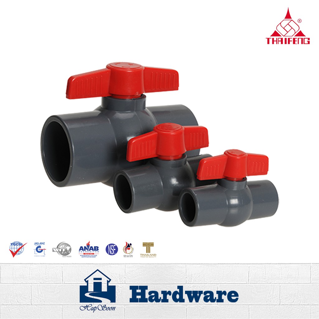 THAIFENG T.F. PVC Ball Valve TF Pipe Fitting Stop Cock Socket End ...
