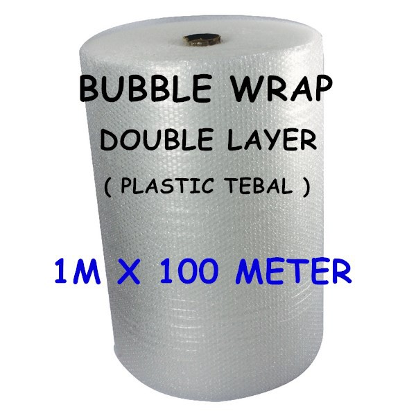 Bubble wrap double layer 1m x 100m / Air Bubble Wrap Borong Murah 泡泡纸 气泡膜 包装 BW01A | Shopee Malaysia