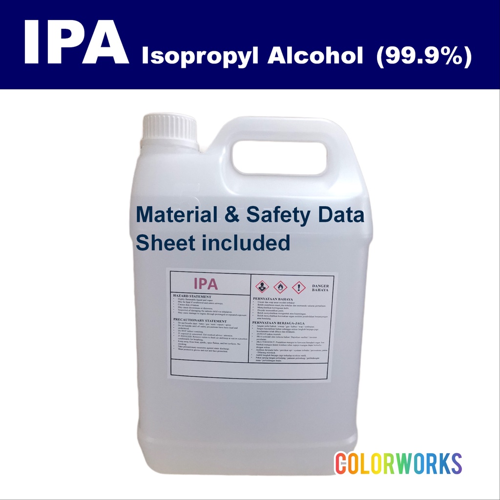 5L IPA Isopropyl Alcohol ( 99.9 % ) / Rubbing Alcohol - 5000ml / 5 ...