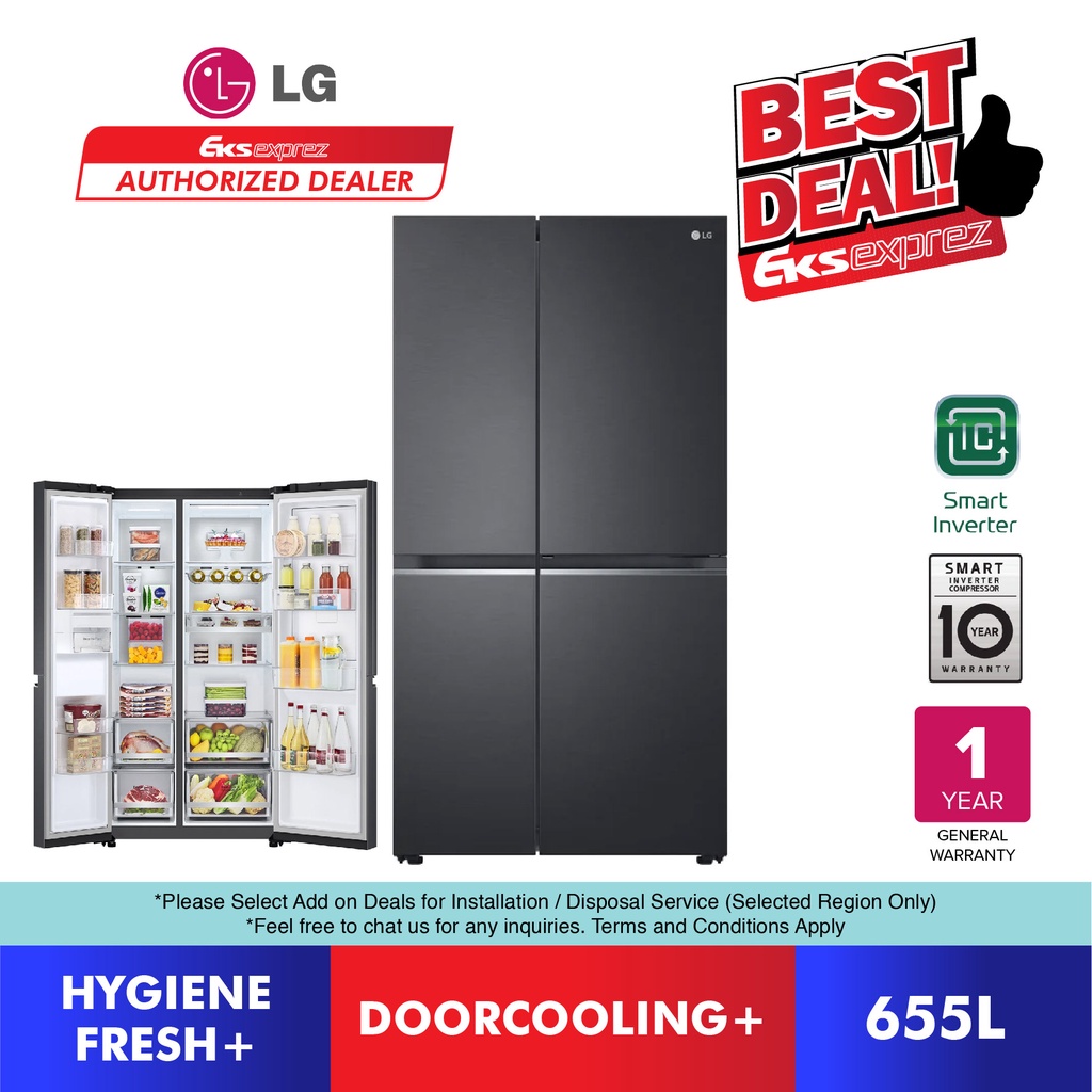 LG Inverter GC-M257CQFL / GC-M257CGFL (655L) Side-by-Side Fridge with ...