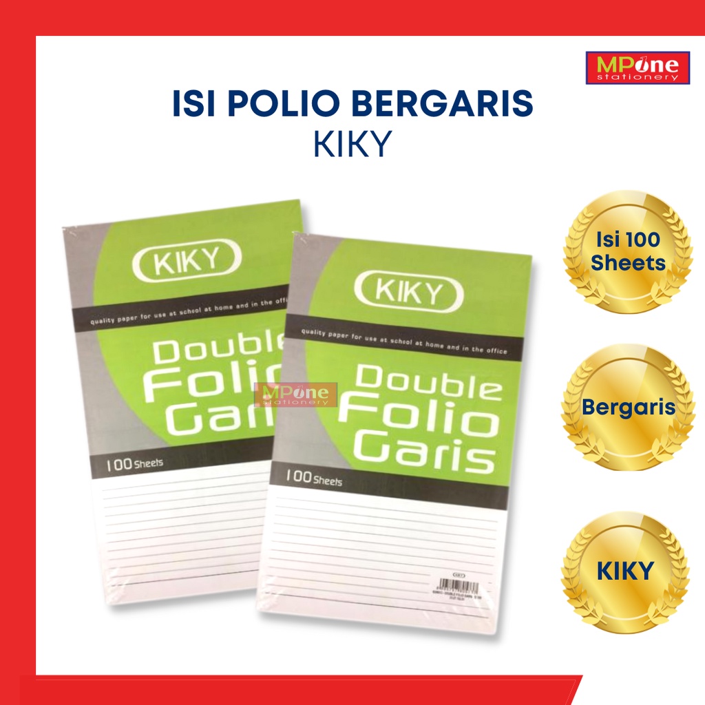 Double Folio Striped Paper KIKY Lined Folio Paper (100 sheets) | Shopee ...