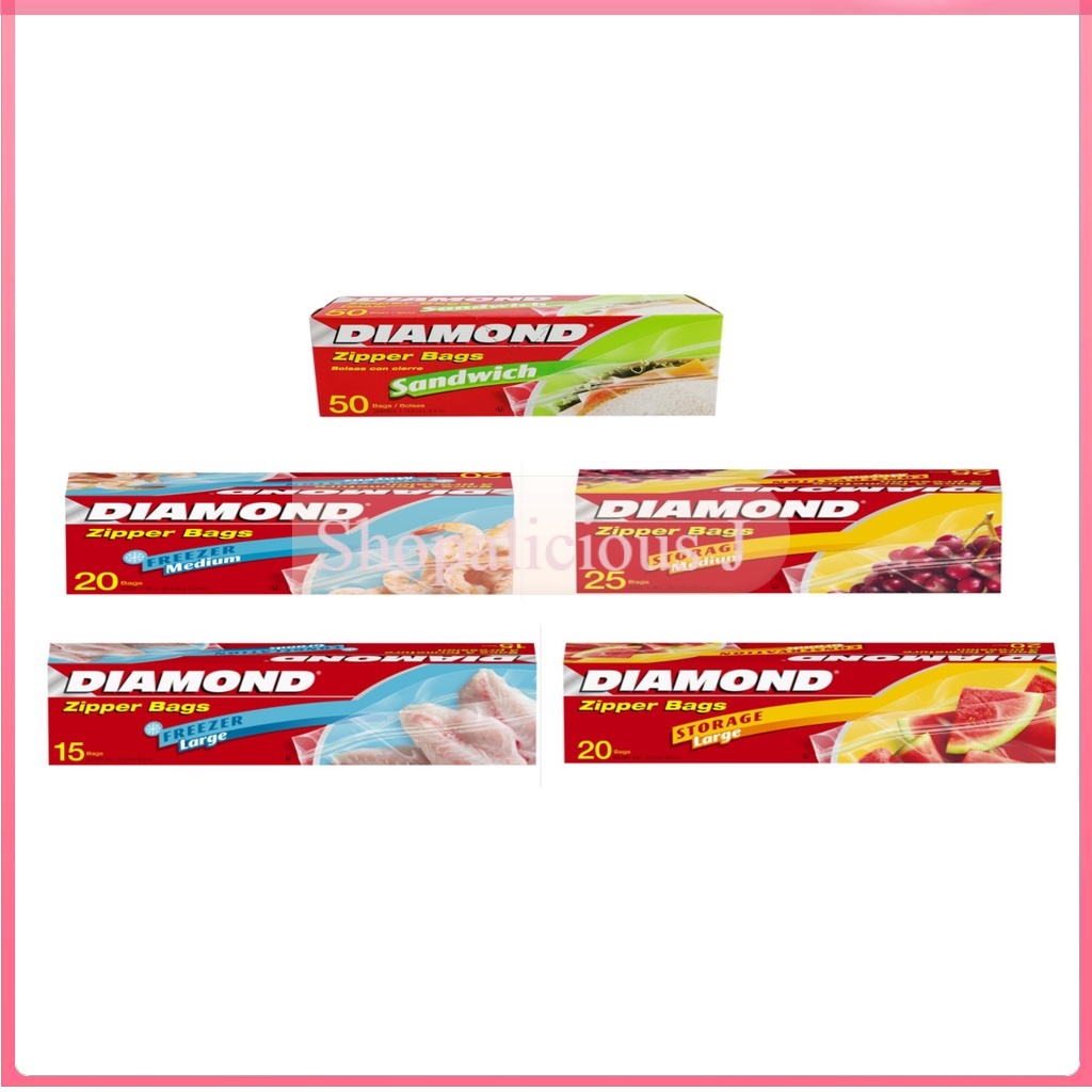 Diamond Zipper Bags / Premium Food Grade ZipLock Freezer Bag / Food ...