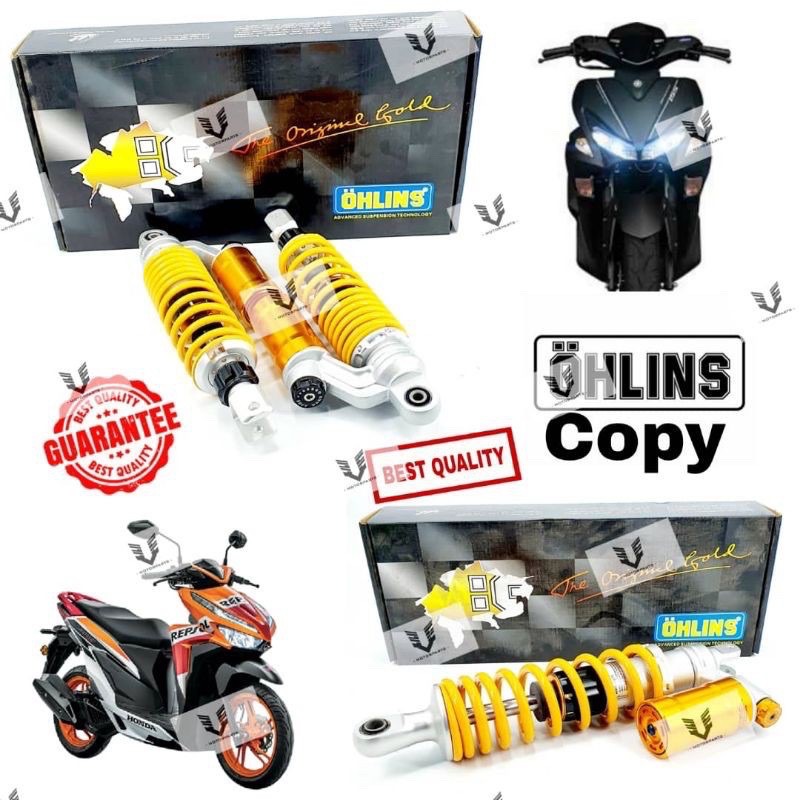 Yamaha NVX155/NVX Ohlins CNC Adjustable Gas Absorber 305mm Monoshock ...