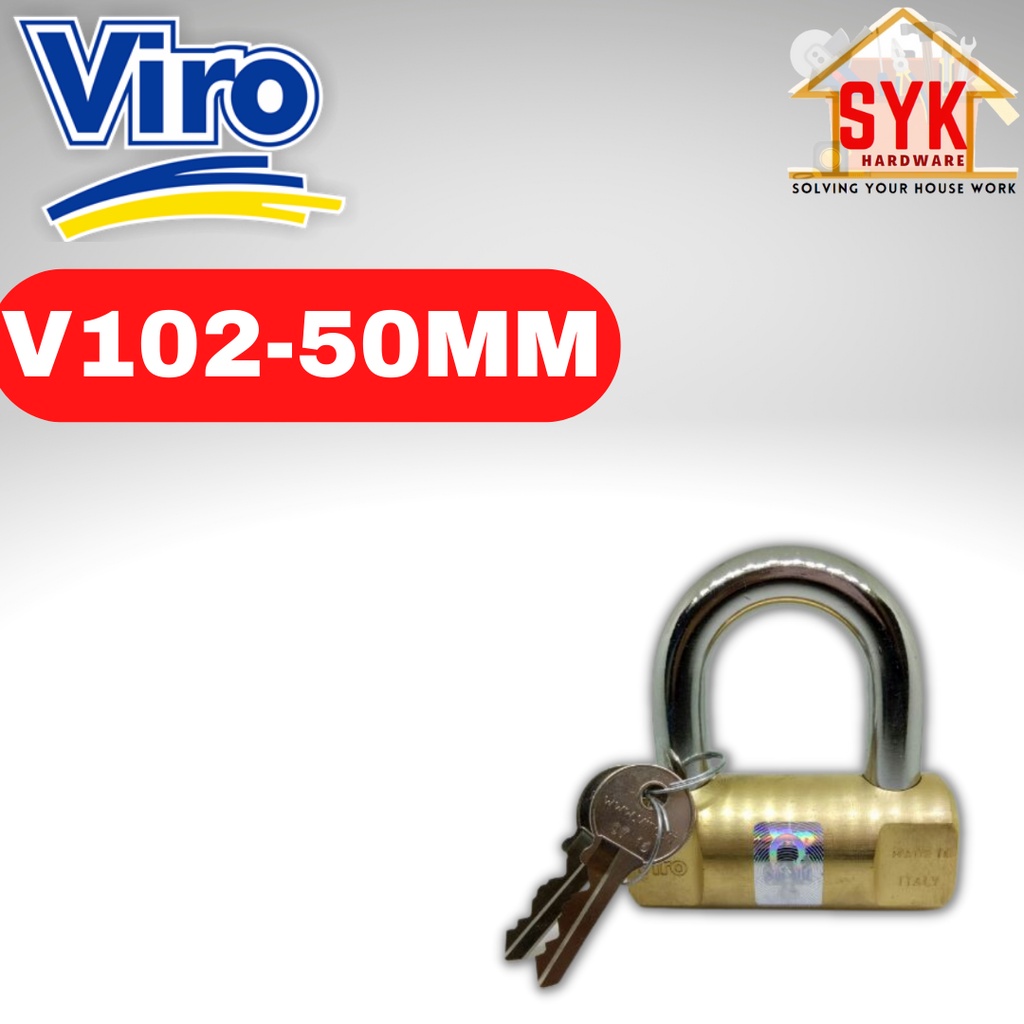 SYK VIRO Cylinder Brass Padlock (50mm/60mm/70mm/80mm) With Original ...