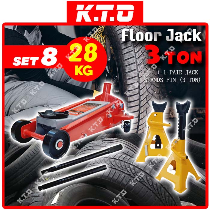 3 TON HYDRAULIC HEAVY DUTY JACK FLOOR WORKSHOP LIFTING CAR TYRE CHANGE ...