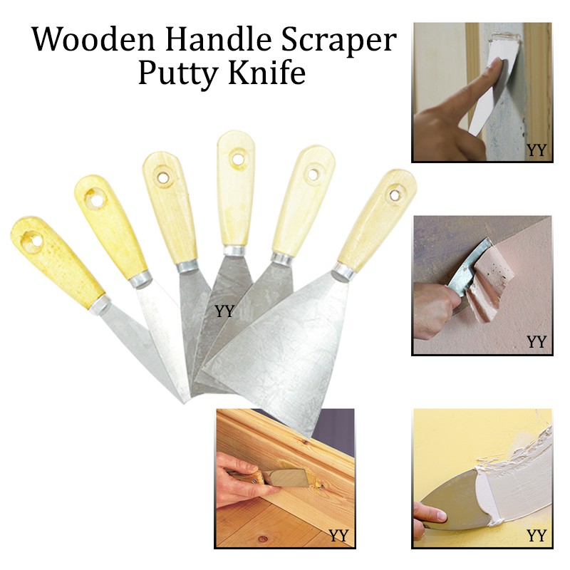 YY DiY China Wall Scraper Putty Knife Wooden Handle Scraper (1" Inch ...