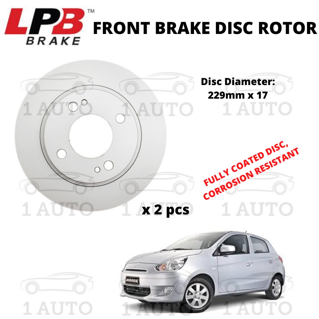 LPB COATED FRONT BRAKE DISC ROTOR MITSUBISHI MIRAGE 1.2 | Shopee Malaysia