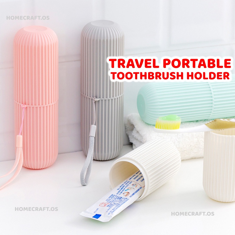 Travel Toothbrush Case Vertical Stripes Portable Mouthwash Cup ...