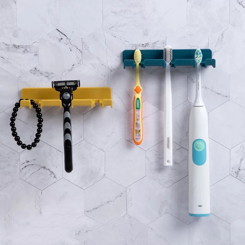 1Pc 3-Slot Multifunctional Punch-Free Wall-Mounted Toothbrush Rack ...