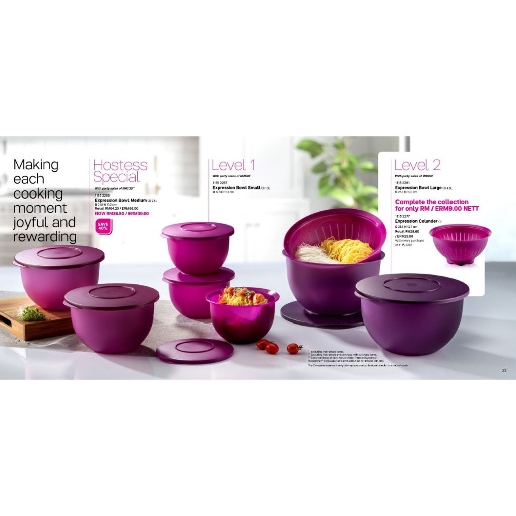 Tupperware Expression Bowl Set (7pcs) | Shopee Malaysia