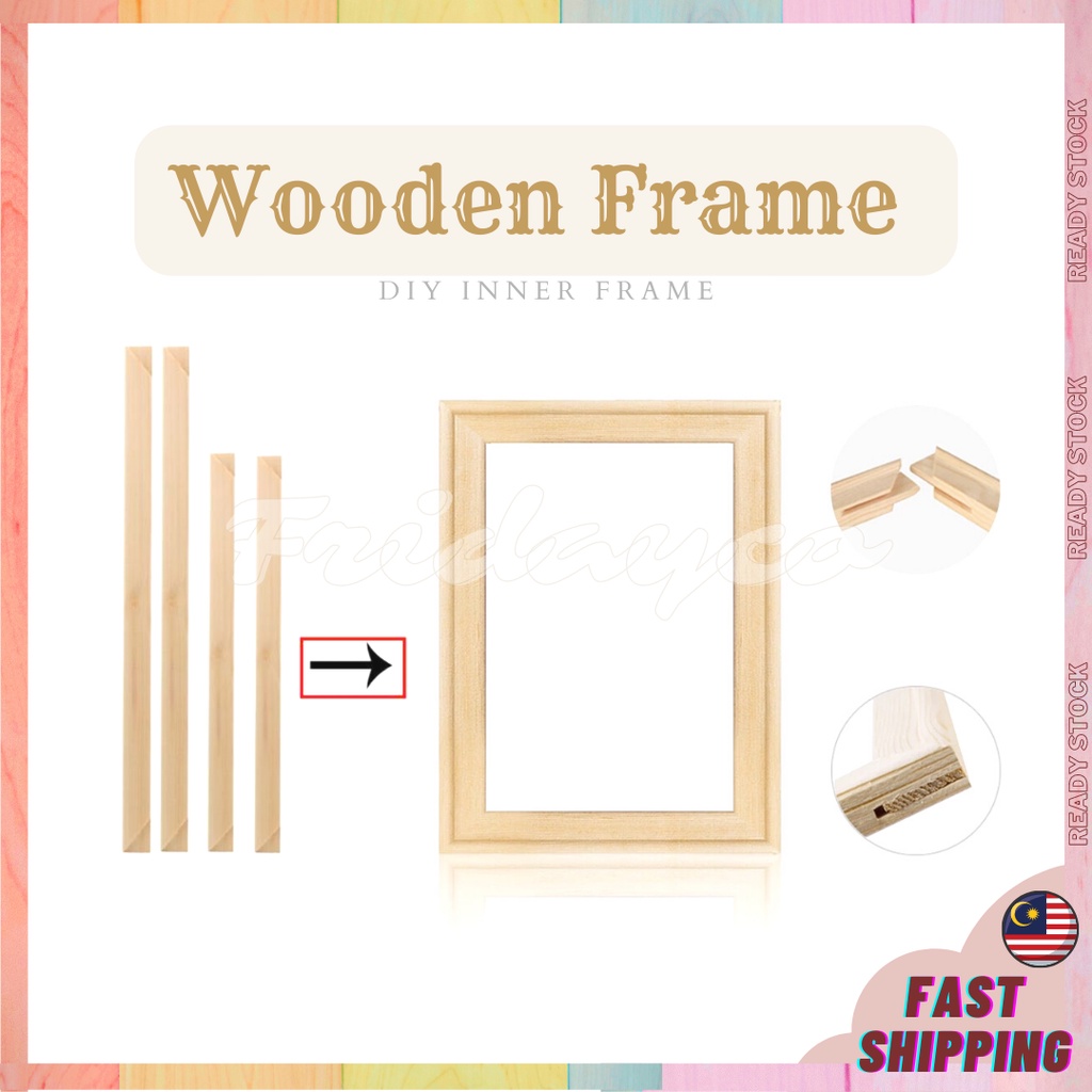 DIY Customize Wooden Inner Frame for Canvas Paint Printing Bingkai Kayu ...