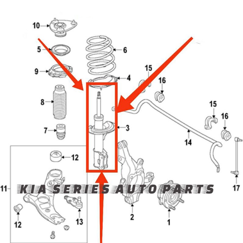 HYUNDAI SANTA FE DM 2014/ ABSORBER FRONT (BOSKOS) AFTERMARKET SETS 2PCS ...
