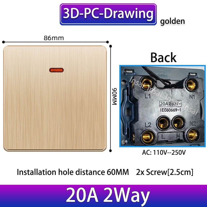 20A 45A High-Power electrical Current Switch Panel with Indicator Light ...