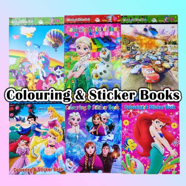 Children Mini Colouring Sticker Book 2 in 1 Kids Gift Books Children ...